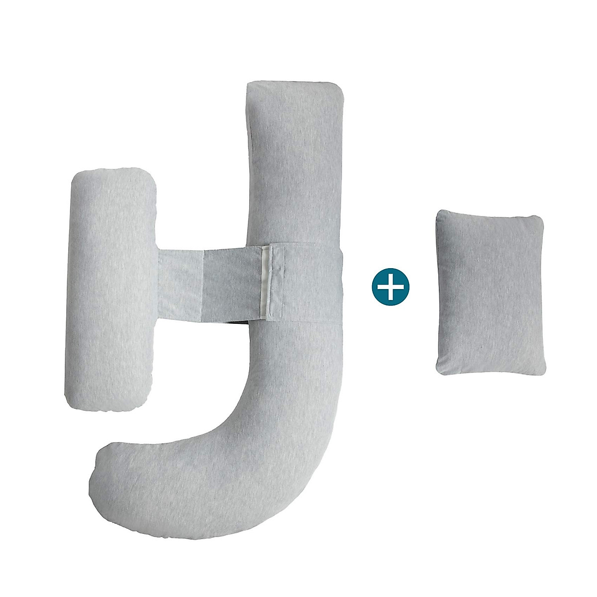 Bedsure Pregnancy Body Pillow,Maternity Pillow for Pregnant Women,H-Shaped Adjustable Pillow with Removable Washable Jersey Cover,Detachable Extension,Standard Size 51x27x7.8 Inches,Grey