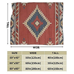 Sonernt Southwestern Native American Design Throw Blanket Super Soft Lightweight Warm for Couch Travel Chair-All Season Premium Bed Blanket 50 X 60 Inches