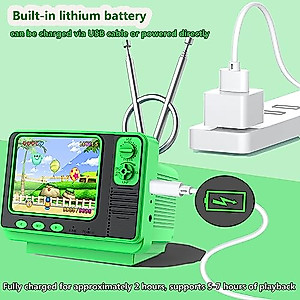 Retro Video Games Console for Kids Adults Built-in 308 Classic Electronic Game 3.0'' Screen Mini TV Games Console Support TV Output and USB Charging Birthday Xmas Gift for Boys Girl 4-12 (Green)