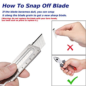 Multi-Purpose Utility Knife, 7-in-1 Stainless Steel Retractable Utility Knife,Snap-Off Blade Box Cutter for Office,Home,School,Arts Crafts