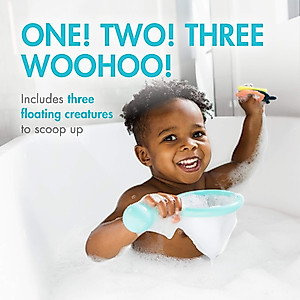 Boon Water Bugs Floating Bath Toys - Includes Net and Three Bug Bathtub Toys - Toddler Stocking Stuffers - Toddler Sensory Toys Promotes Fine Motor Control - Mint - Ages 9 Months and Up