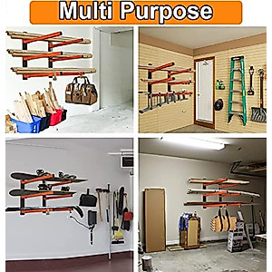 Thanaddo 3-Level Metal Wall Mount Lumber Storage Rack Wood Organizer Rack Lumber Rack Metal Rack Indoor & Outdoor (2PACK)