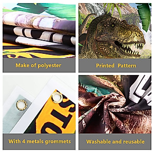 POILKMNI Dinosaurs Birthday Party Decorations 5x3ft Safari Jungle Dinosaur World Birthday Party Backdrop Banner for Boys Kids Birthday Photo Background for Indoor Outdoor Party Supplies Banner