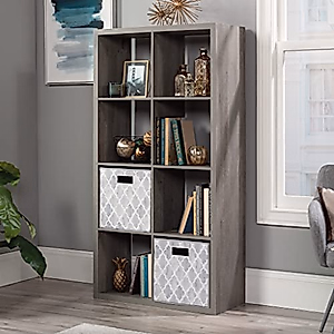 Sauder Miscellaneous Storage 8-Cube Organizer, L: 29.84" x W: 13.03" x H: 57.87", Mystic Oak
