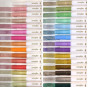 Primrosia 30 Metallic Markers - Acrylic Paint Pens – Extra Fine Tip Metallic Markers Set. Art supplies for DIY Craft, Drawing, Ceramics, Coloring, Rock Painting, Calligraphy and Lettering