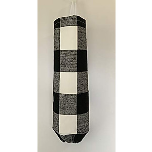 Plastic Bag Holder/plastic bag organizer/grocery bag dispenser (Black and White - Buffalo)
