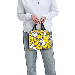 Fiokroo Lunch Bag Insulated Cute Rubber Ducks Lunch Box Cartoon Duckies Reusable Lunch Tote Bag For School Work College Outdoor Travel Picnic, 6l
