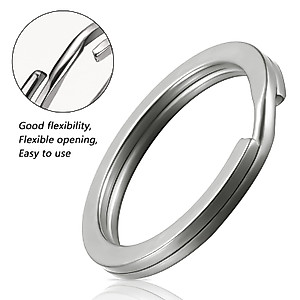 5 Pack Titanium Key Rings Split Rings, 25 mm Split Keyrings for Home Car Keys Attachment 1 Inch