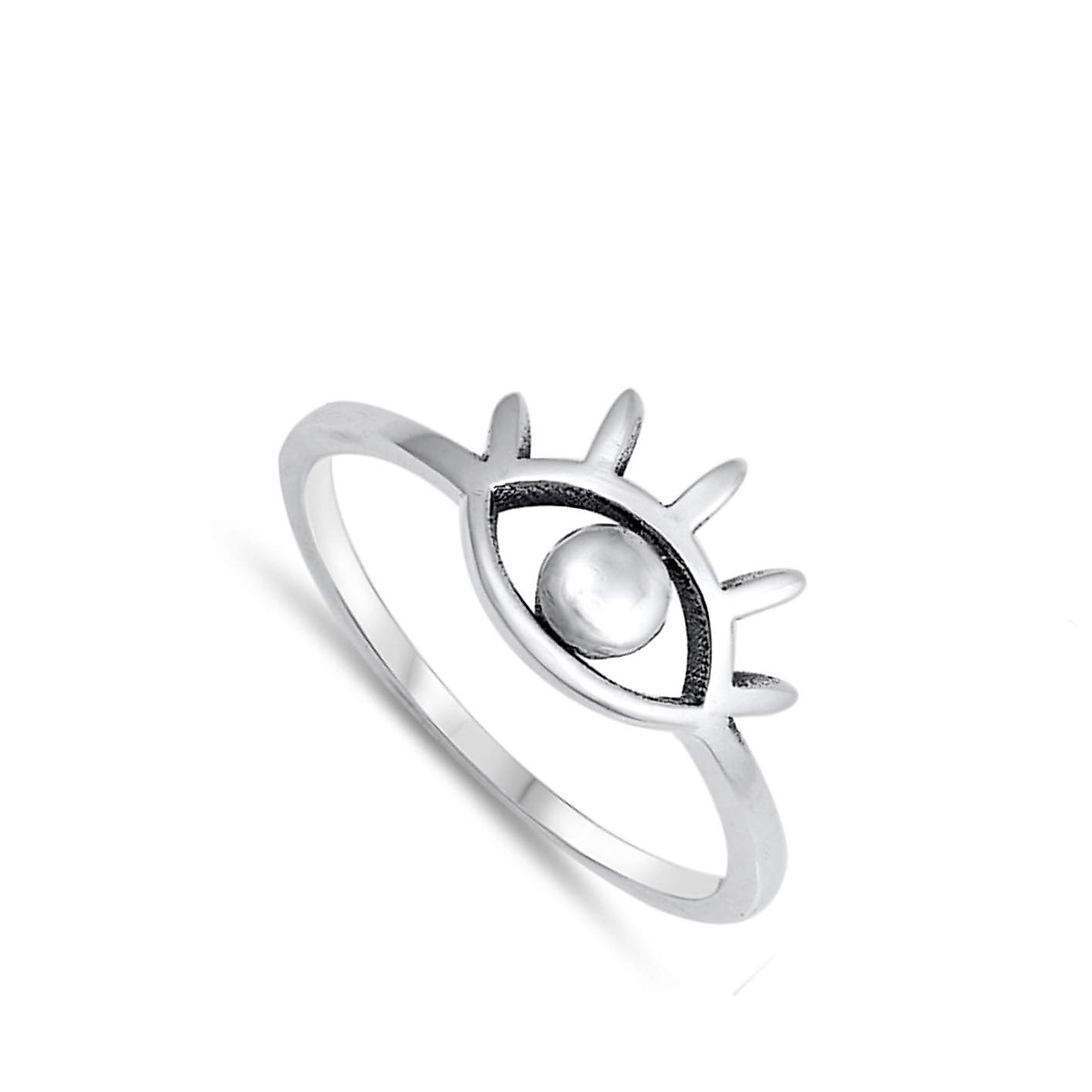 All Seeing Eye Oxidized Cutout Freemason Ring New .925 Sterling Silver Band Size 8