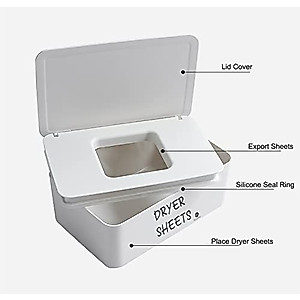 Moorfowl Dryer Sheets Container Box with Lid, Upgarde Design(8.2L x 4.9W x 3.9H inches), Laundry Fabric Sheets Dispenser Farmhouse Dryer Sheets Holder for Laundry Room Decor – Organization & Storage