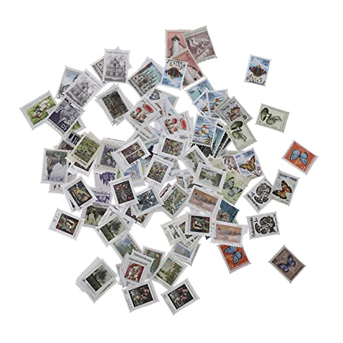 Tofficu 6 Packs Paper Stamp Sticker Scrapbook Stamp Sticker Photo Scrapbook Stamp Decal Scrapbooking Masking Tape Scrapbook Sticker Adhesive Decoration Sticker Photo Corner Plant Travel