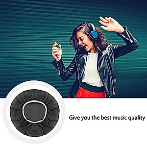 Tvoip 100Pcs Black Non-Woven Sanitary Headphone Ear Cover, Disposable Super Stretch Covers Washable, for Most On Ear Headphones Earpads (6.5 cm/ 2.6 Inch)