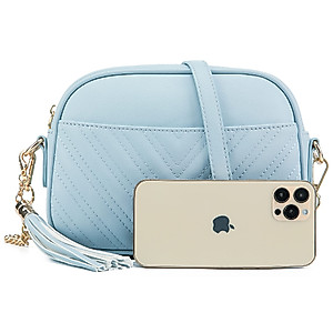 lola mae Quilted Crossbody Bag, Trendy Design Shoulder Purse (Nude)