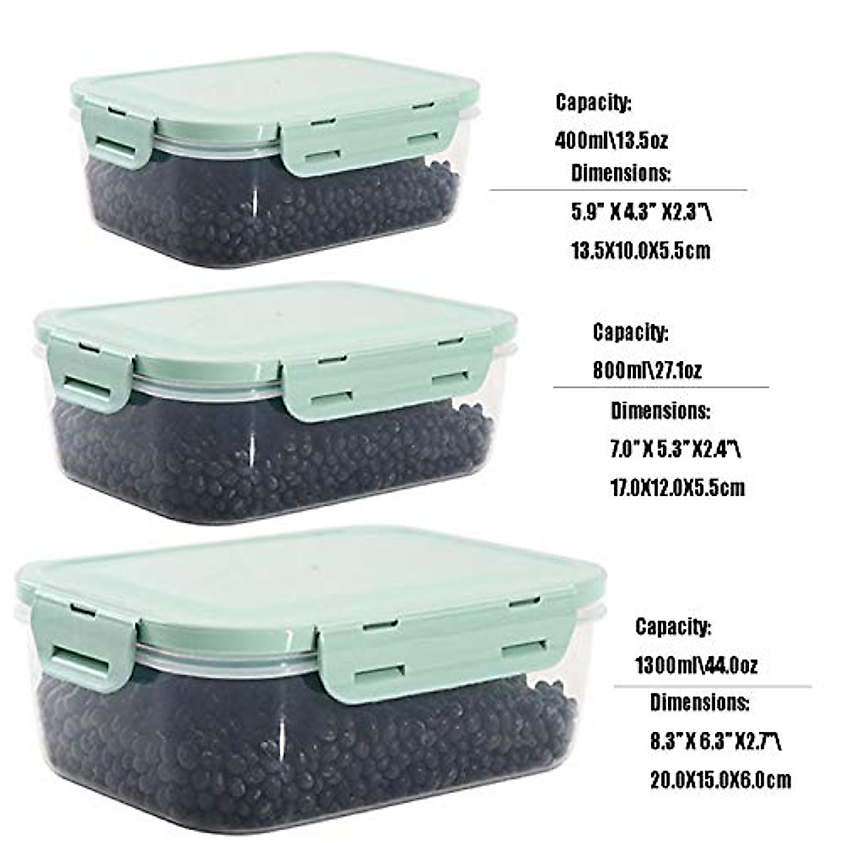 HoleviFO Food Storage Containers with Airtight Lids - Food Prep Containers Meal Prep - Lunch Containers with Lids - Meal Prep Containers -Microwave, Stackable (blue)