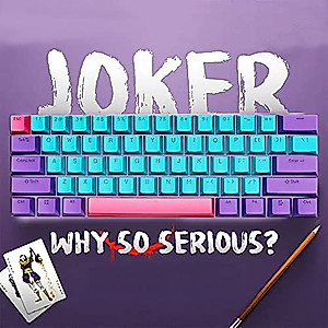 Ussixchare Backlit PBT keycaps for 60 Percent Gaming keyboad 104-Key Caps Set TKL OEM Profile Compatible with 60%/87/104 Keyboard (Joker)