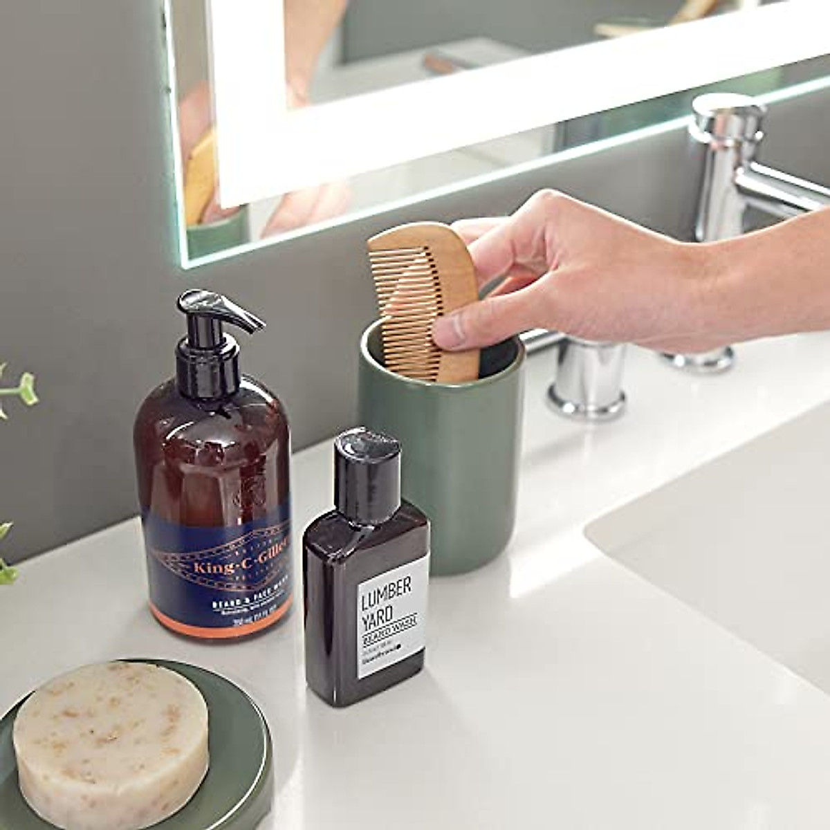 iDesign Ceramic Earth Collection Tumbler Cup, Moss