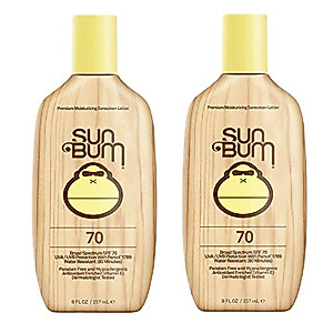 Sun Bum Original SPF 70 Sunscreen Lotion | Vegan and Reef Friendly (Octinoxate & Oxybenzone Free) Broad Spectrum Moisturizing UVA/UVB Sunscreen with Vitamin E | 8 oz (Pack of 2)