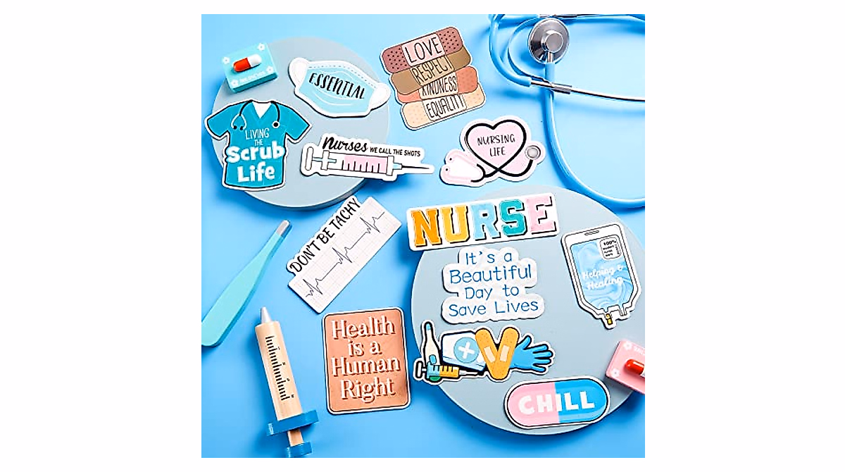 Funny Nurse Fridge Magnets - 12 Unique Stickers