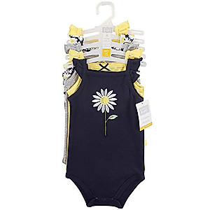 Hudson Baby baby girls Cotton Sleeveless Bodysuits Bodysuit, Daisy, 0-3 Months US