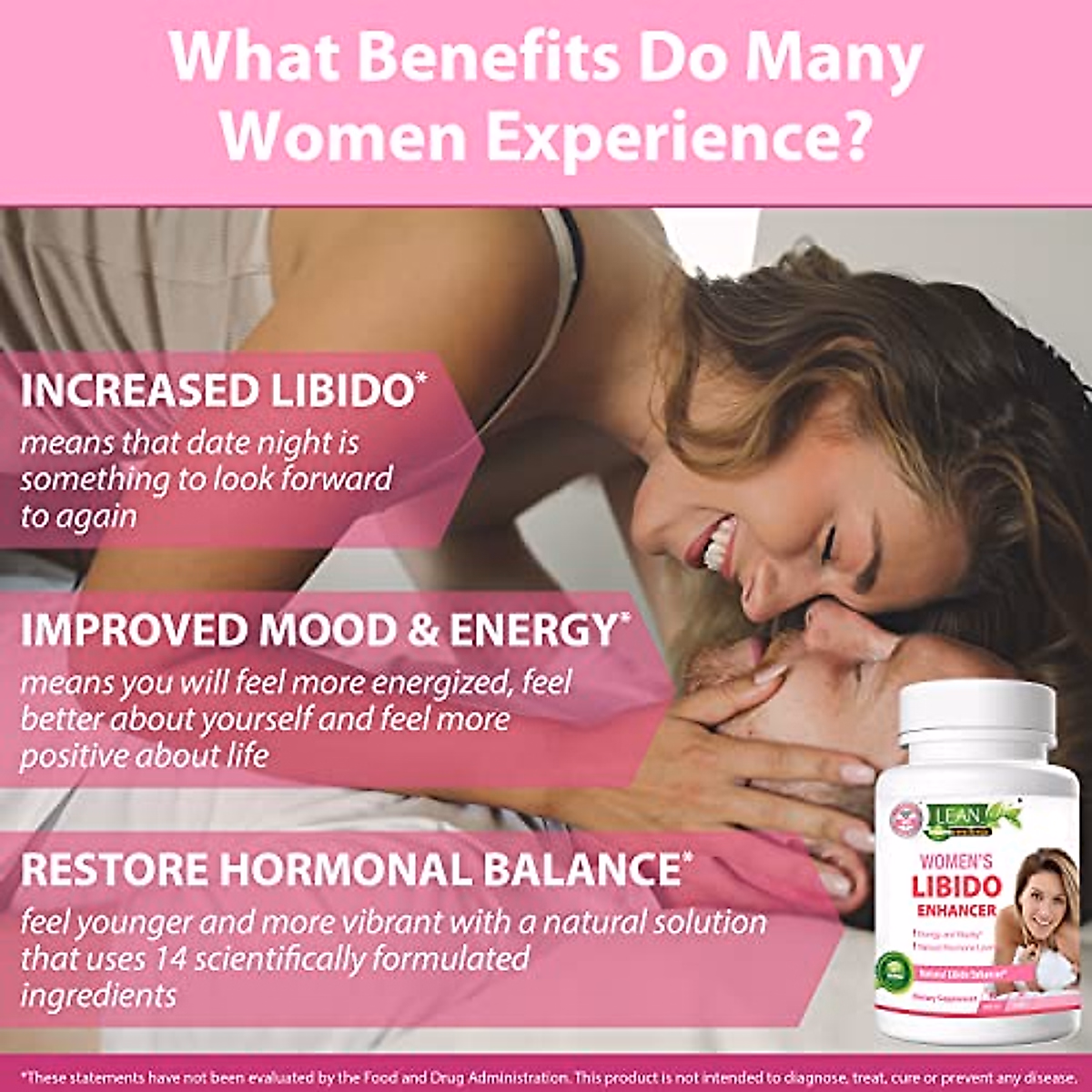 Libido Booster for Women - Natural Female Performance Enhancer, Energy Pills, Hormone Harmony Balance Mood Support Menopause Supplement, Reduce Dryness, Horny Goat Weed, Maca Root, Dhea, 30 Capsules