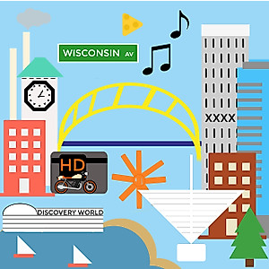 Baby Jack & Co 8x8” Learning Lovey Milwaukee Wisconsin Tag Toys for Babies - Baby Crinkle Toys - Soft & Safe - Learn USA Cities and Shapes - Ideal Baby Toy & Gift BPA Free w/Stroller Clip