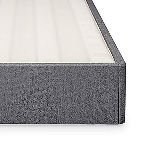 ZINUS Upholstered Metal and Wood Box Spring, 7.5 Inch Mattress Foundation, Easy Assembly, Fabric Paneled Design, Queen