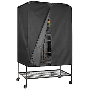 Explore Land Pet Cage Cover with Removable Top Panel - Good Night Cover for Bird Critter Cat Cage to Small Animal Privacy & Comfort (Large, Black)