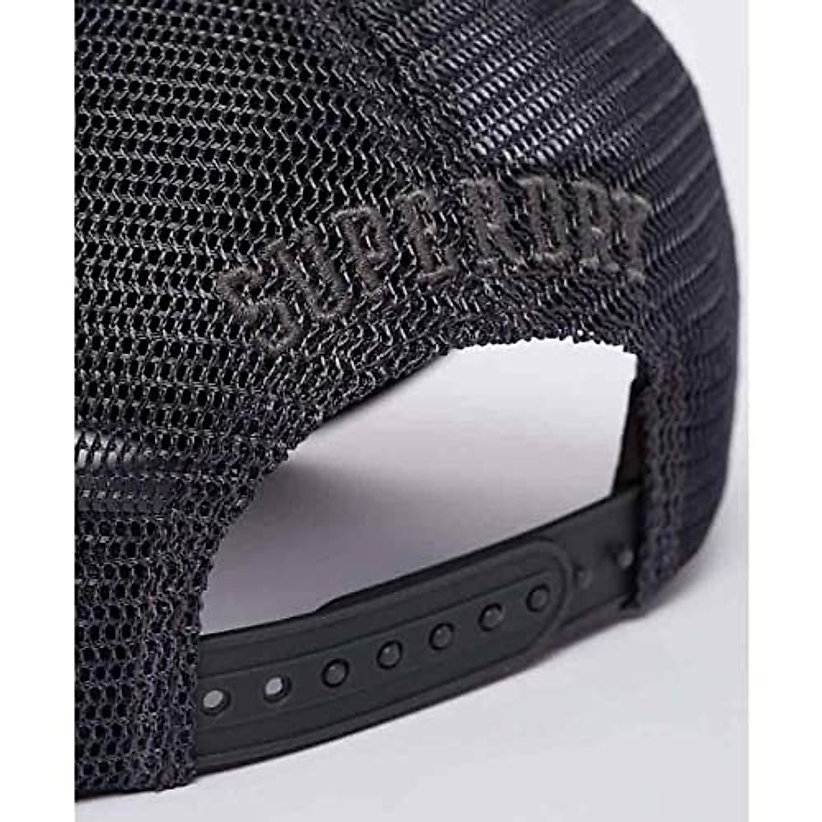 Superdry Mens Unisex Classic Trucker Cap, Mesh Back Panel, Adjustable Strap Vintage Black Size One Size
