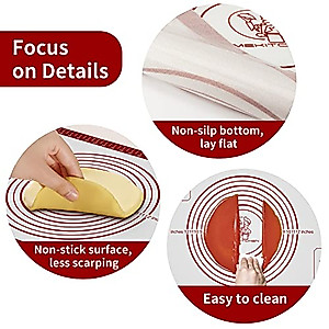 Silicone Baking Mat, Non Stick Pastry Mat Sheet for Dough Rolling, Nonslip Fondant/Pie Crust Mat, Counter Mat Oven Liner Mat for Making Cookies Macarons Bread Baking Supplies Extra Large 26 x 16 Inch