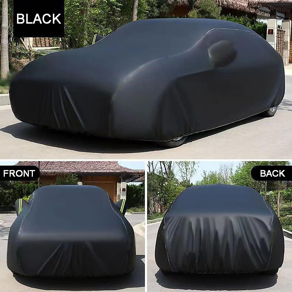 Car Cover Compatible with Volvo S40 S60 S70 S80 S90 Plus Velvet Custom Full Car Cover Dustproof Waterproof Snowproof Sun Protection (Color : Black, Size : S60 Inscription)