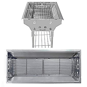 HTTMT- Outdoor Campling Refined Stable Version-2.0 Iron Portable Folding Barbecue Charcoal Grill Stove Shish Kebab Stainless Steel BBQ Patio Fold Large [P/N: ET-COOK003-SR]