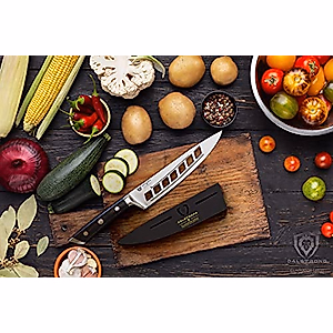 Dalstrong Vegetable Chef Knife - 8 inch - Gladiator Series Elite - Forged High Carbon German Steel - Full Tang - Black G10 Handle - w/Sheath - NSF Certified