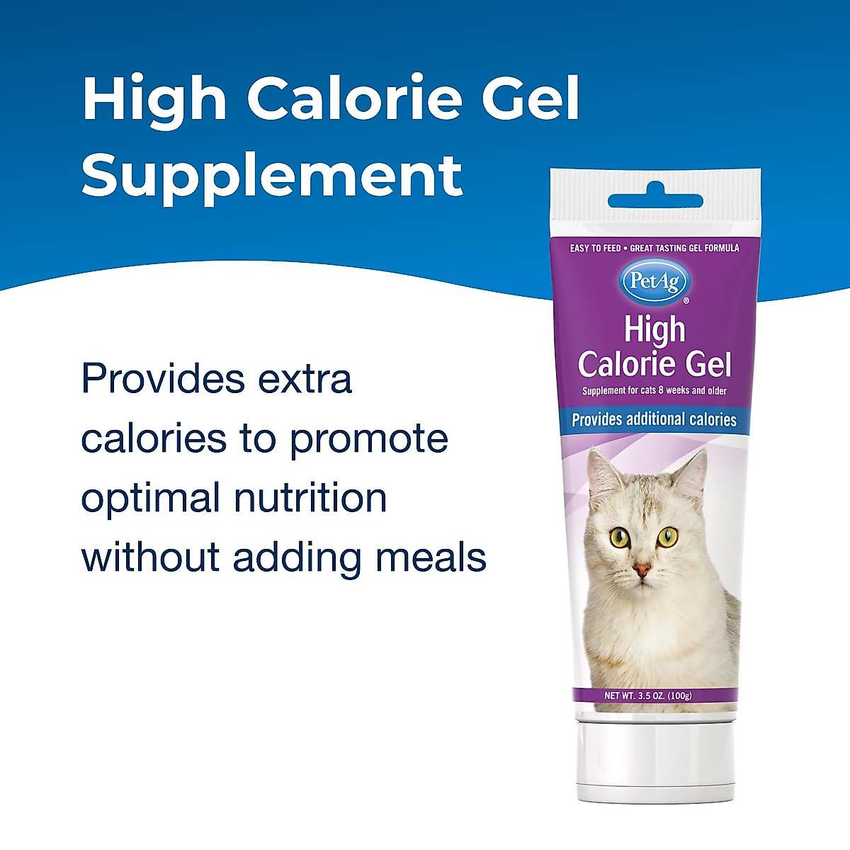 Pet-Ag High Calorie Gel Supplement for Cats - 3.5 oz - Chicken Flavor - Provides Extra Calories for Cats 8 Weeks and Older - Easy to Digest