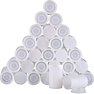 30 Pieces Plastic Film Canister Holder, 35 mm Empty Camera Reel Containers, Storage Containers Case with Lids for Storing Small Accessories, Film, Keys, Coins, Art Beads (White)