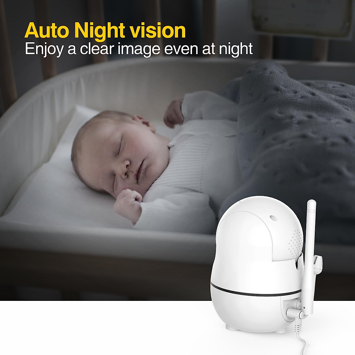 Babystar Baby Monitor, 3.2" Video Baby Monitor with Camera and Audio, Baby Nursery Camera, Two Way Talk, Room Temperature, 7 Lullabies, 960ft Range and Keep Eyes on Babies with Night Vision