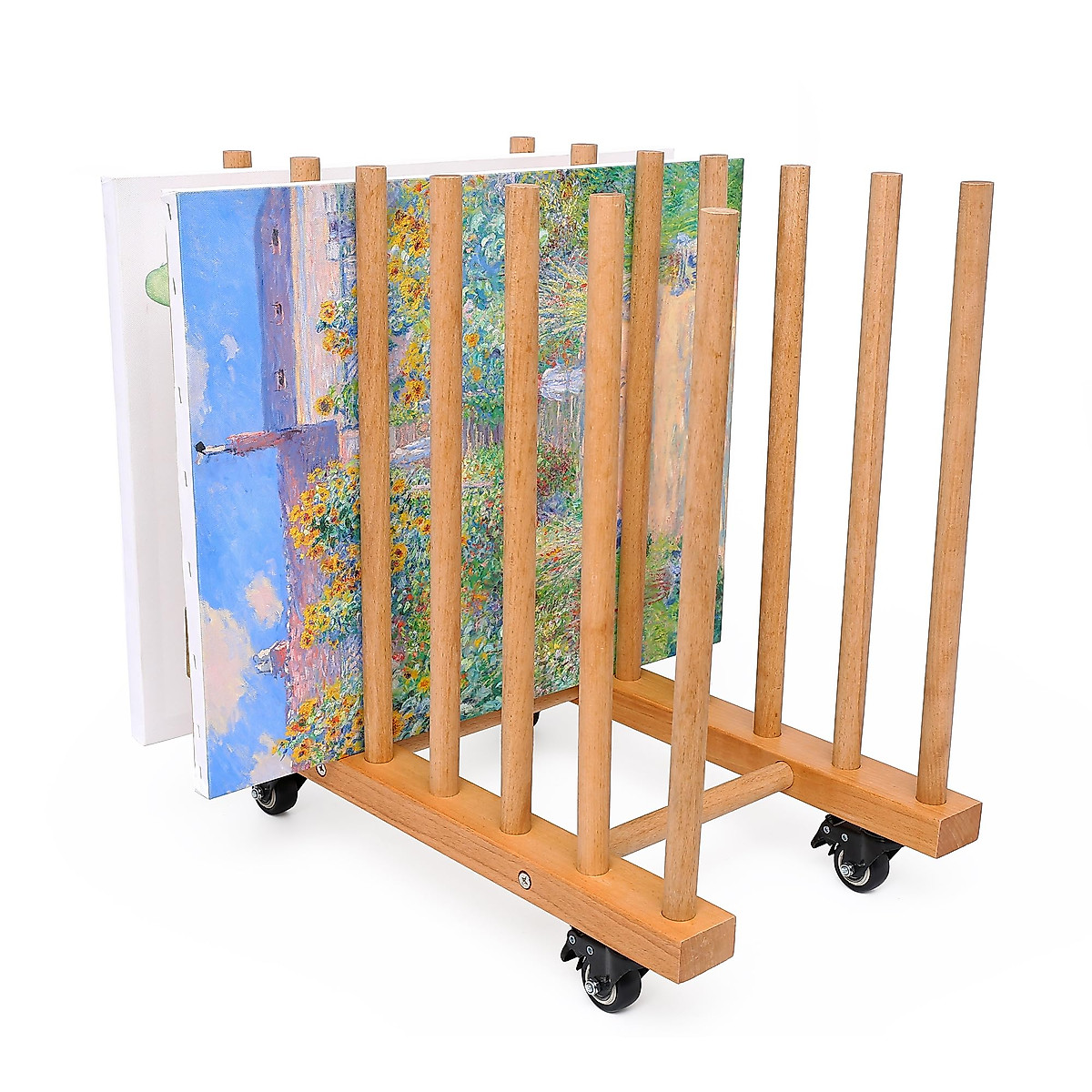 YIVIVEN Art Storage Rack with Wheels, Artwork Storage, Art Drying Rack, Art Canvas Storage, Drawing Board Storage Rack, Frame, Panel, Art Storage Organizer(11.8"x21.6"x19.5")