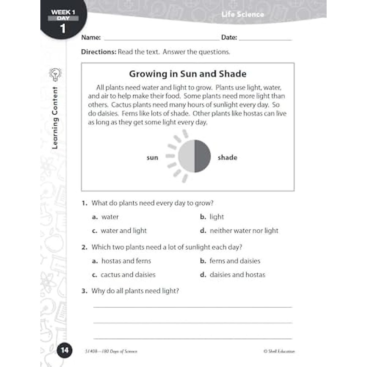 180 Days™: Science, Earth and Space Science for 2nd Grade Practice Workbook for Classroom and Home, Cool and Fun Practice Created by Teachers (180 Days of Practice)