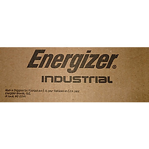 Energizer EN91 Industrial Alkaline Batteries, AA (Box of 144 Batteries) - Made in The USA or Singapore