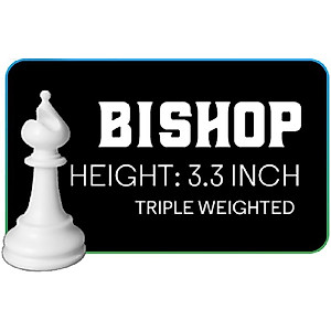 Chess Geeks 3X Triple Weighted Chess Pieces Only - Modern Style - Heavy Weighted Pieces - 32 Pieces + 2 Extra Queens - Total Weight 2.5lb - King 4" Tall