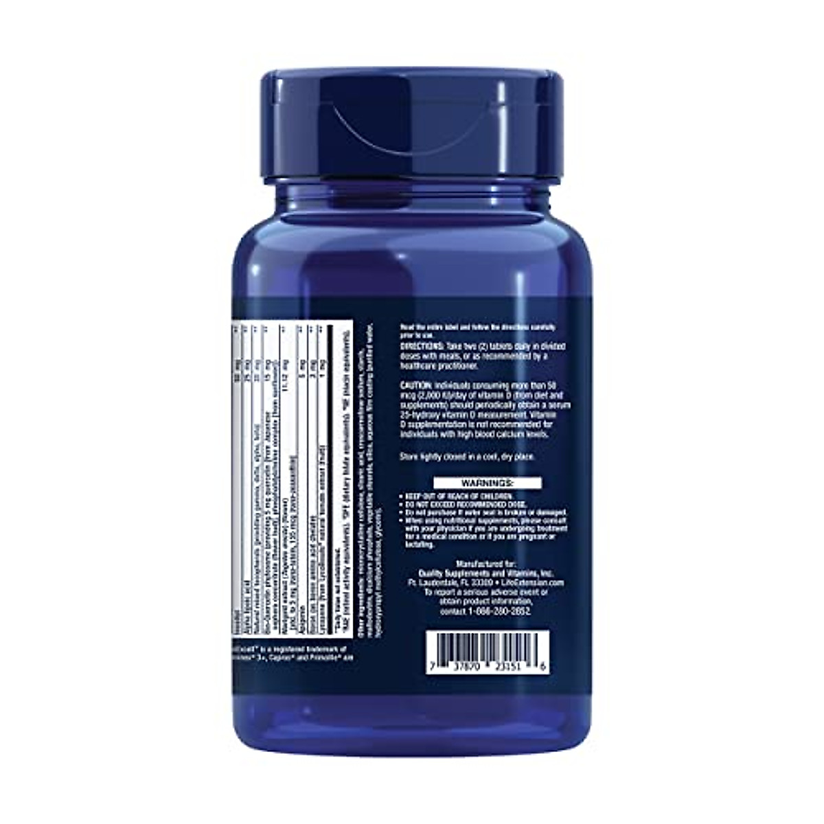 Life Extension Two-Per-Day High Potency Multi-Vitamin & Mineral Supplement - Vitamins, Minerals, Plant Extracts, Quercetin, 5-MTHF Folate & More - Gluten-Free - Non-GMO - 120 Tablets