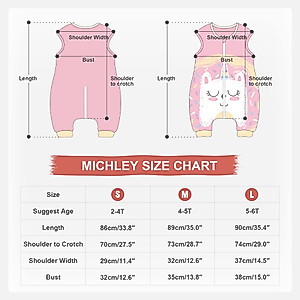 MICHLEY Baby Sleeping Bag Sack with Feet Spring Autumn 2-Way Zipper Swaddle Wearable Blanket Sleeveless Breathable Sleepsuit for Boys and Girls, 5-6T, Pink Unicorn
