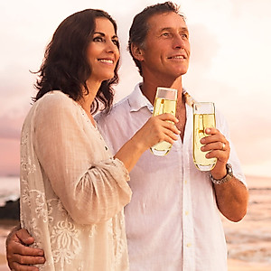 Gandeer 2 Pieces Wedding Gifts for Bride Groom Champagne Glasses Bride Ring Finger Wine Glass Funny Wedding Gifts 9.8 oz Wine Glasses Mr and Mrs Engagement Gifts