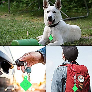 [4 Pack] Fintie Silicone Case with Carabiner Keychain for Tile Mate (2020 & 2018), Anti-Scratch Lightweight Soft Protective Sleeve Skin Cover, Black+Green Glow
