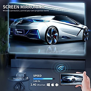 Mini Projector, iGRR WiFi Projector 1080P Supported Portable Outdoor Movie Projector with Synchronize Smartphone Screen, Compatible with IOS/ Android, HDMI/ TV Stick