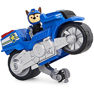 Paw Patrol, Moto Pups Chase’s Deluxe Pull Back Motorcycle Vehicle with Wheelie Feature and Figure