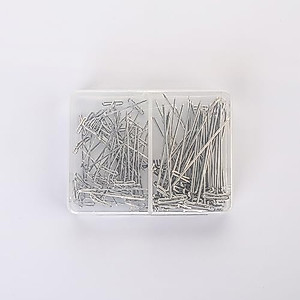 Dreamlover Straight Sewing Pins, T Pins for Mannequin Wig Head, Blocking Pins, Long Push Cubicle Pins, Straight Pins with Large Heads, 100 Pieces, 1.5 Inches and 2.0 Inches