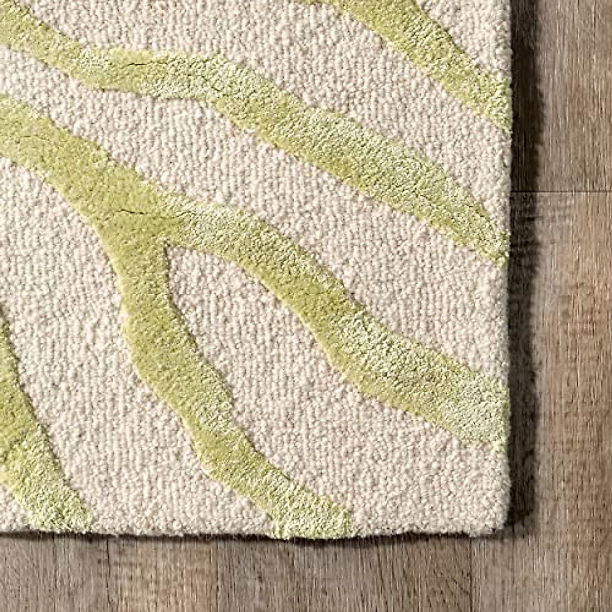 nuLOOM Zebra Hand Tufted Plush Wool Area Rug, 8' x 10', Green