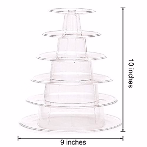Candora 6-Layer Macaron Display Stand Cake Stand Macaron Tower Wedding Display Stand(2 Sets)