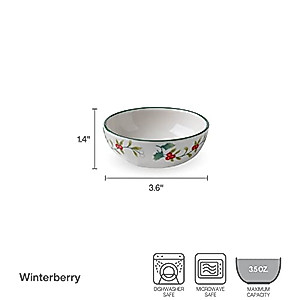 Pfaltzgraff Winterberry Season's Greetings Serving Tray with Dip Bowl, 2 Piece, Multicolored