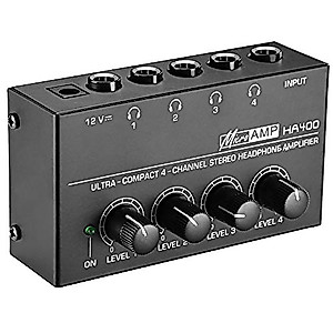 MR DJ HA400 Microamp is an ultra-compact 4-channel stereo headphone amplifier